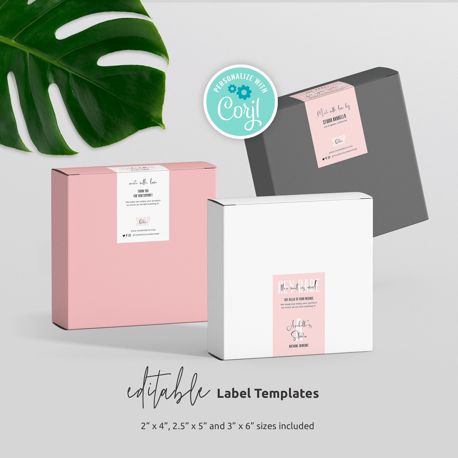 Editable Box Seal Label Template Feminine Packaging Seal | Etsy