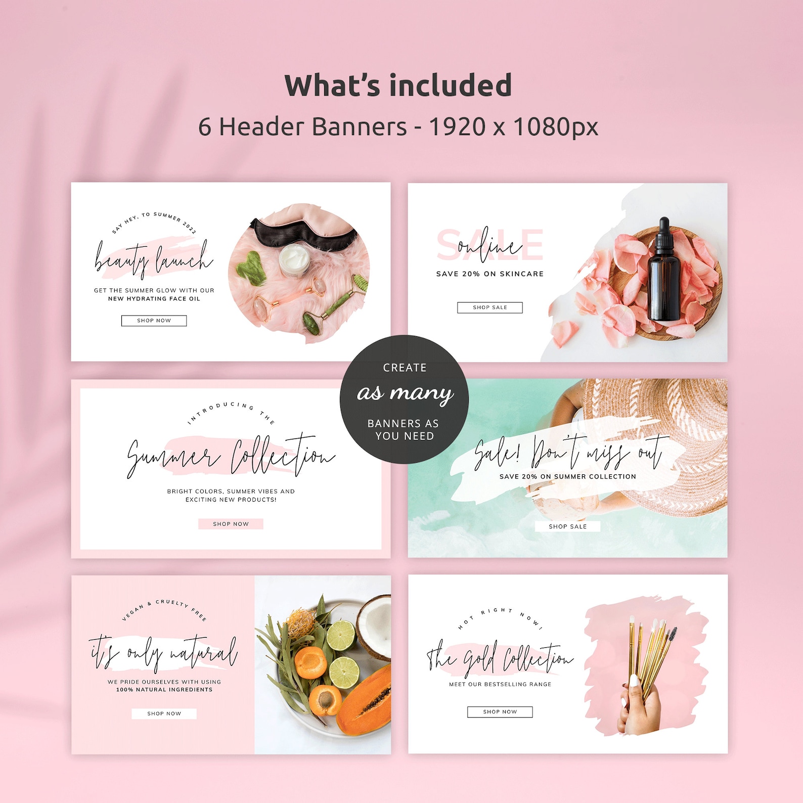 Editable Website Banners Feminine Web Banner Branding Kit - Etsy