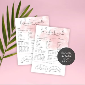 Lash Client Record Template, Editable Lash Mapping Printable Form ...