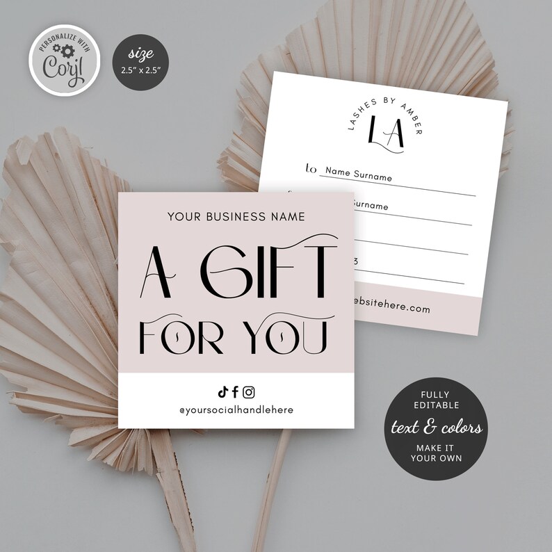 Modern Gift for You Template Beauty Salon Taupe & White - Etsy