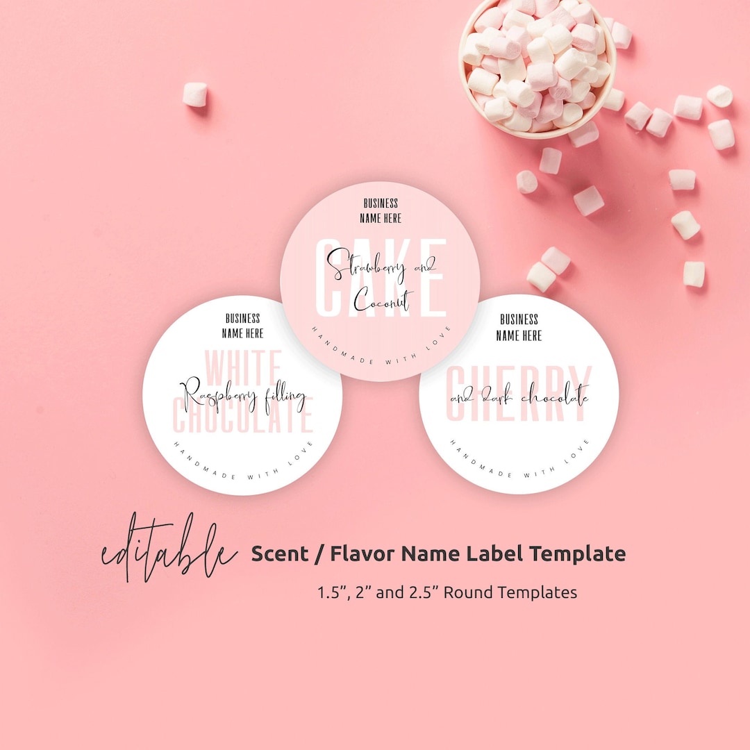 Flavor Labels Template, Editable Scent Name Product Labels, Printable ...