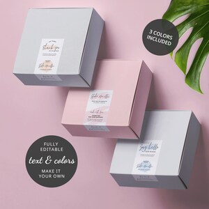 Feminine Box Seal Label Template, Thank You Package Seal Labels ...