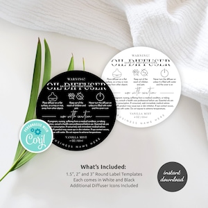 Essential Oil Diffuser Warning Label Template, Ultrasonic Diffuser ...