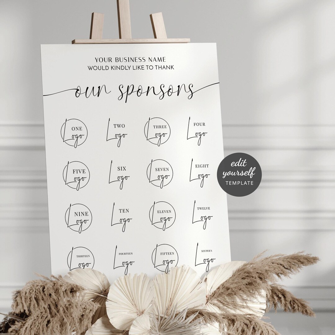 Sponsors Logos Sign Template, Minimalist Business Event Sponsorships ...