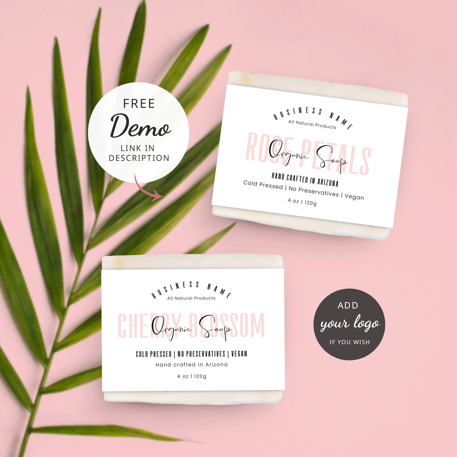 Editable Soap Label Template, Feminine Soap Belly Band Label 9"x2 ...