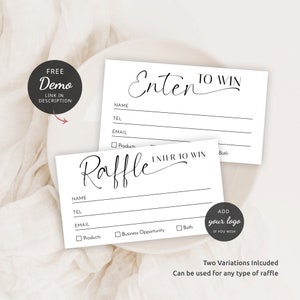 Minimal Enter to Win Template, DIY Raffle Ticket Template, Business ...