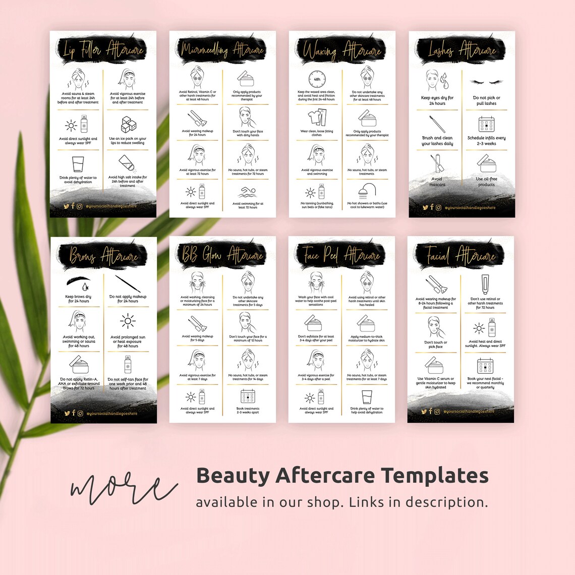 Body Sculpting Care Card Template, Editable Body Contouring Pre and ...