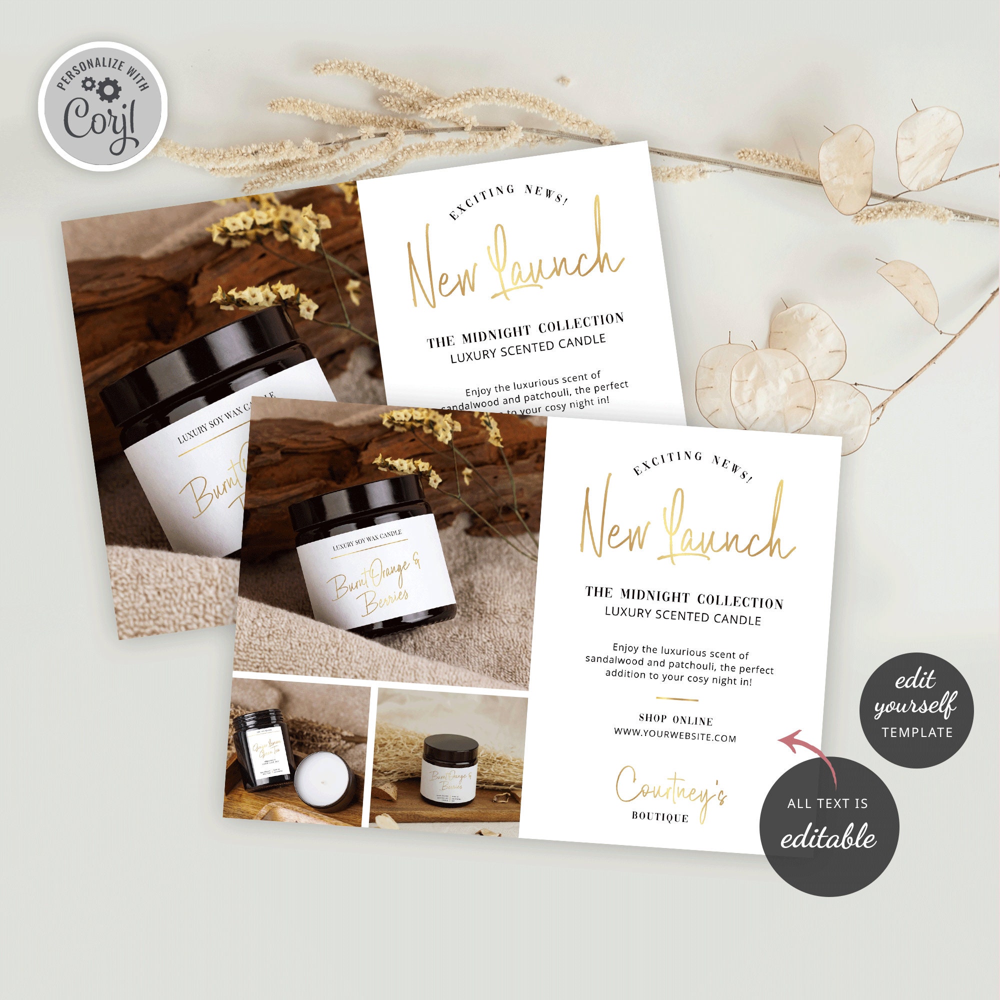 DIY Product Launch Flyer Template Faux Gold Business - Etsy
