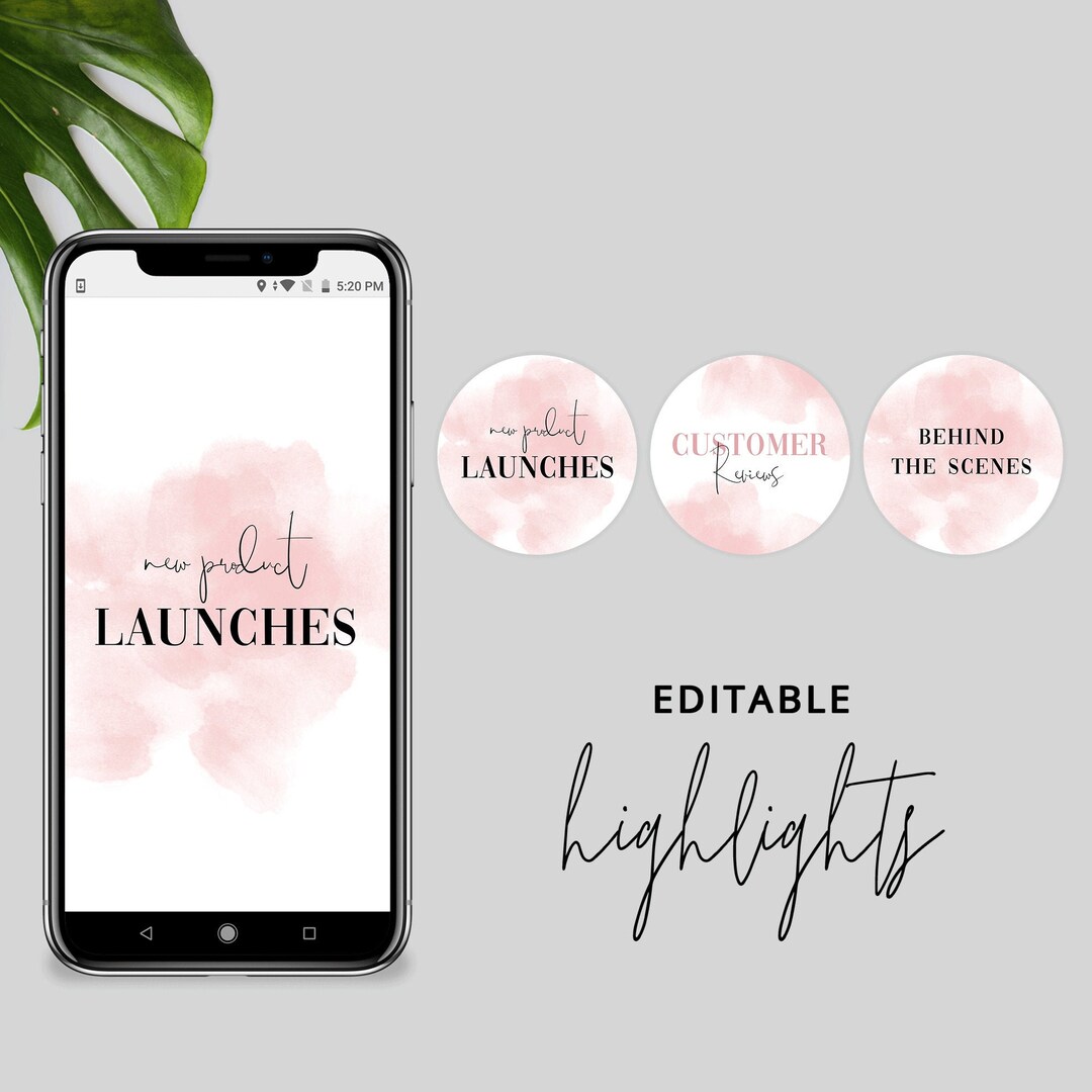 Watercolor Instagram Highlights Covers, Editable Insta Story Templates ...