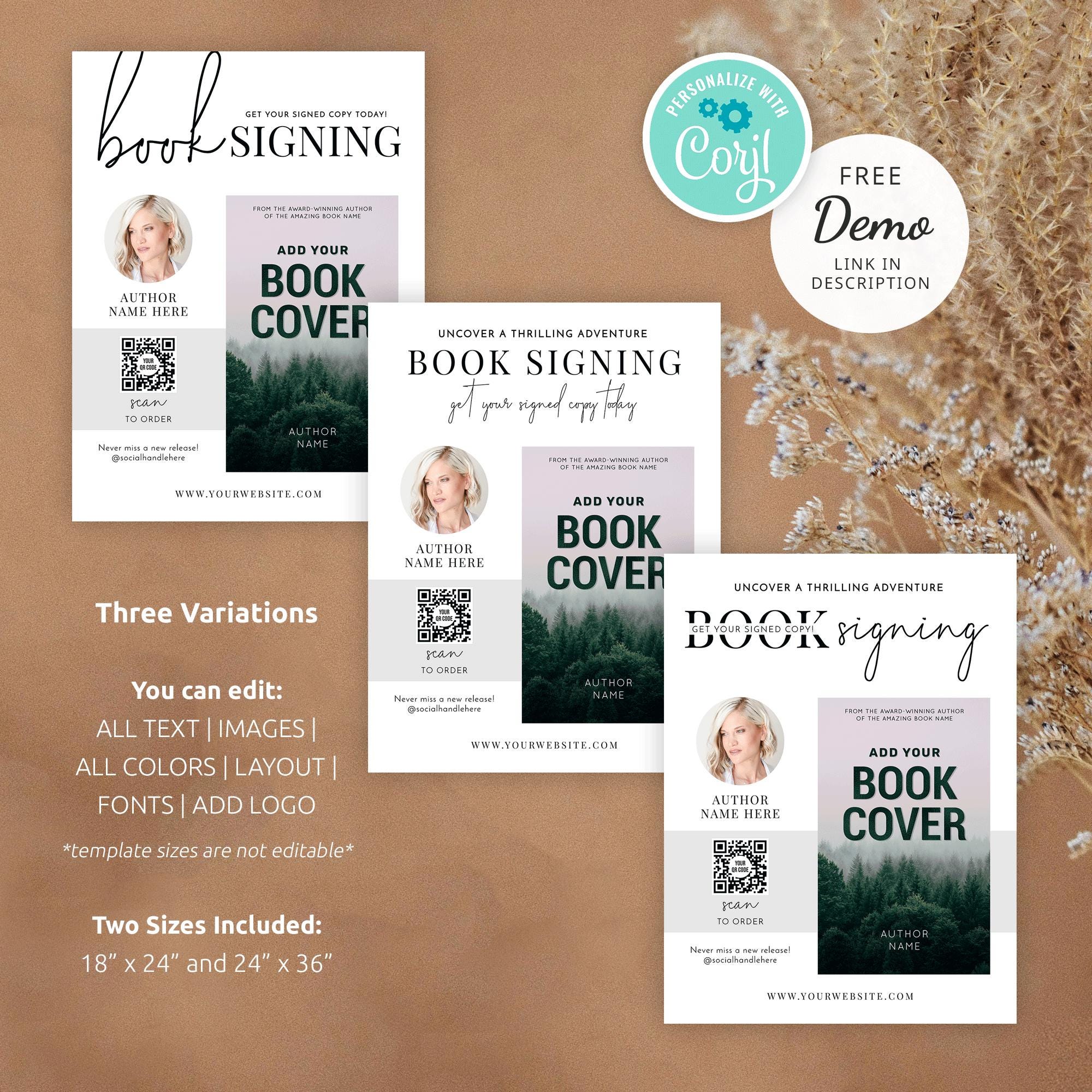 Book Signing Board Template, Minimalist Book Promotion Poster Design ...