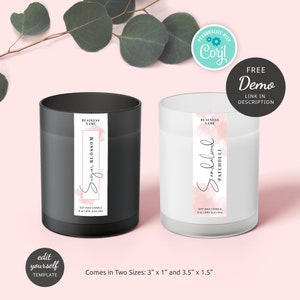 DIY Thin Label Template, Editable Product Jar Branding Kit, 3x1 and 3 ...