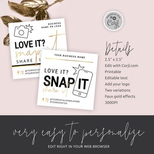 Love Snap Share Template Black & Gold, Editable Share on Social Media ...