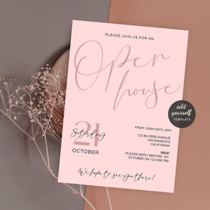 Editable Open House Invite Template, Feminine Estate Agent Marketing ...