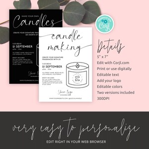 DIY Candle Class Flyer Template, Minimal Candle Making Promo, Fragrance ...