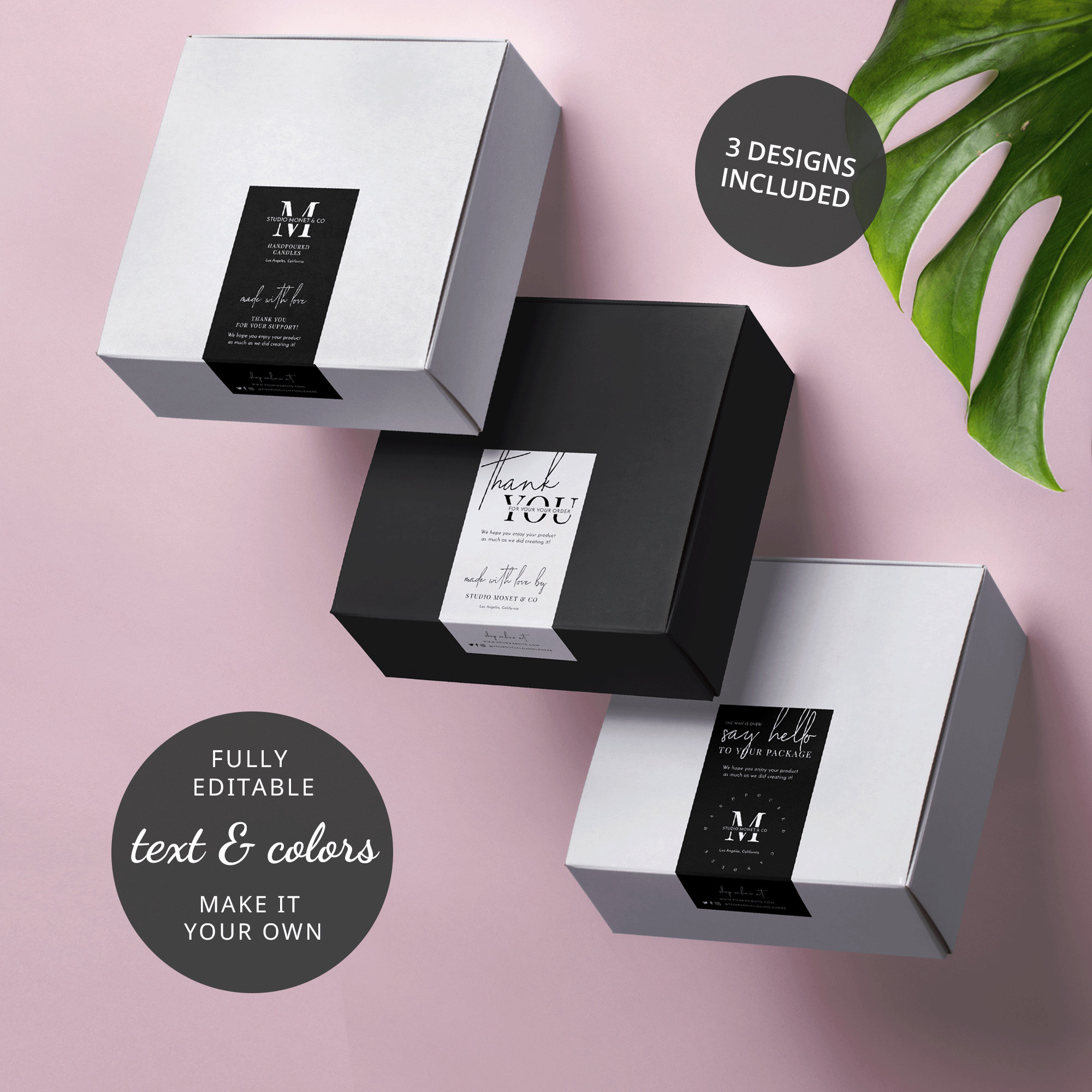 Box Seal Label Template, Editable Packaging Seal Sticker, Minimalist ...