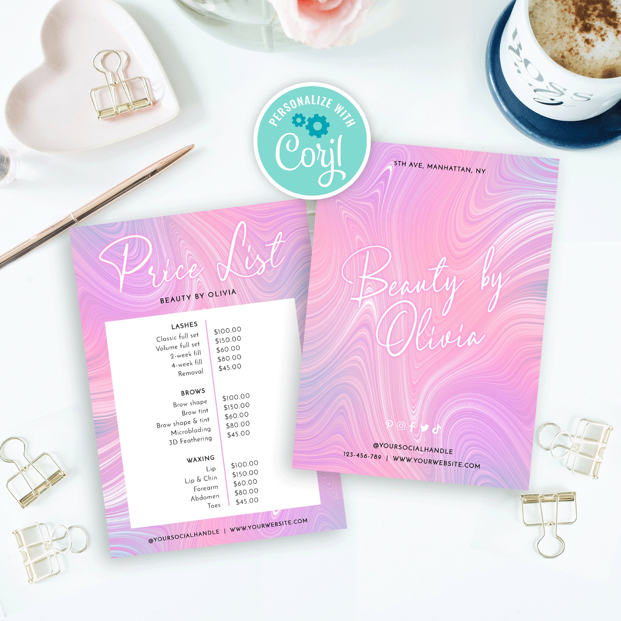 Customisable Price List Template DIY Pricing Guide Printable - Etsy Canada