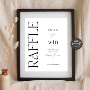 Elegant Raffle Sign Canva Template, Minimalist Enter to Win Poster 8" X ...