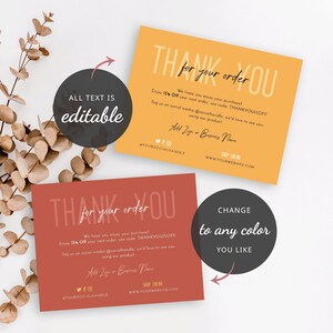 Editable Thank You for Order Card Design, Business Thank You Card ...