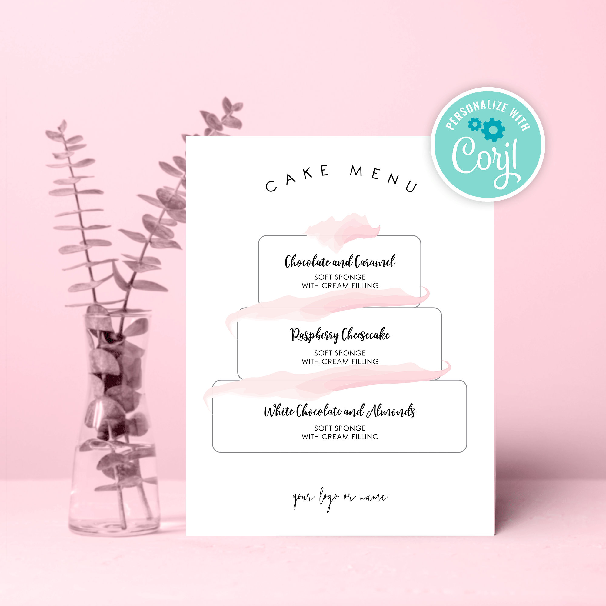 Editable Cake Flavor Sign Printable Cake Menu Template - Etsy UK