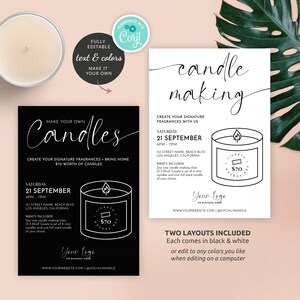 DIY Candle Class Flyer Template, Minimal Candle Making Promo, Fragrance ...