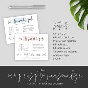 Editable Cake Serving Guide Template, Printable Wedding Cake ...