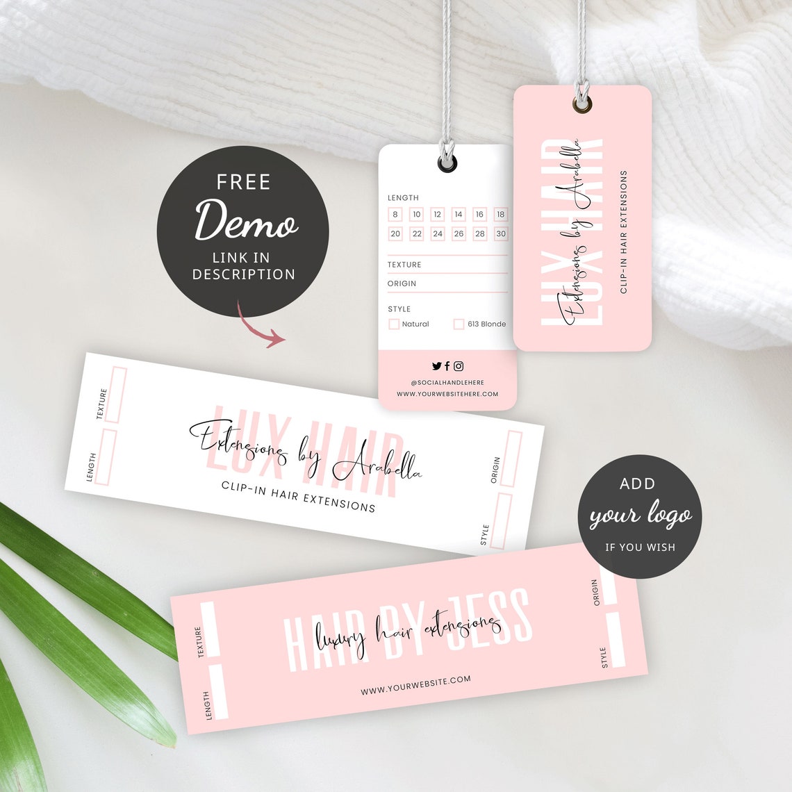 Editable Hair Bundle Wrap Template Hair Clip in Extensions | Etsy