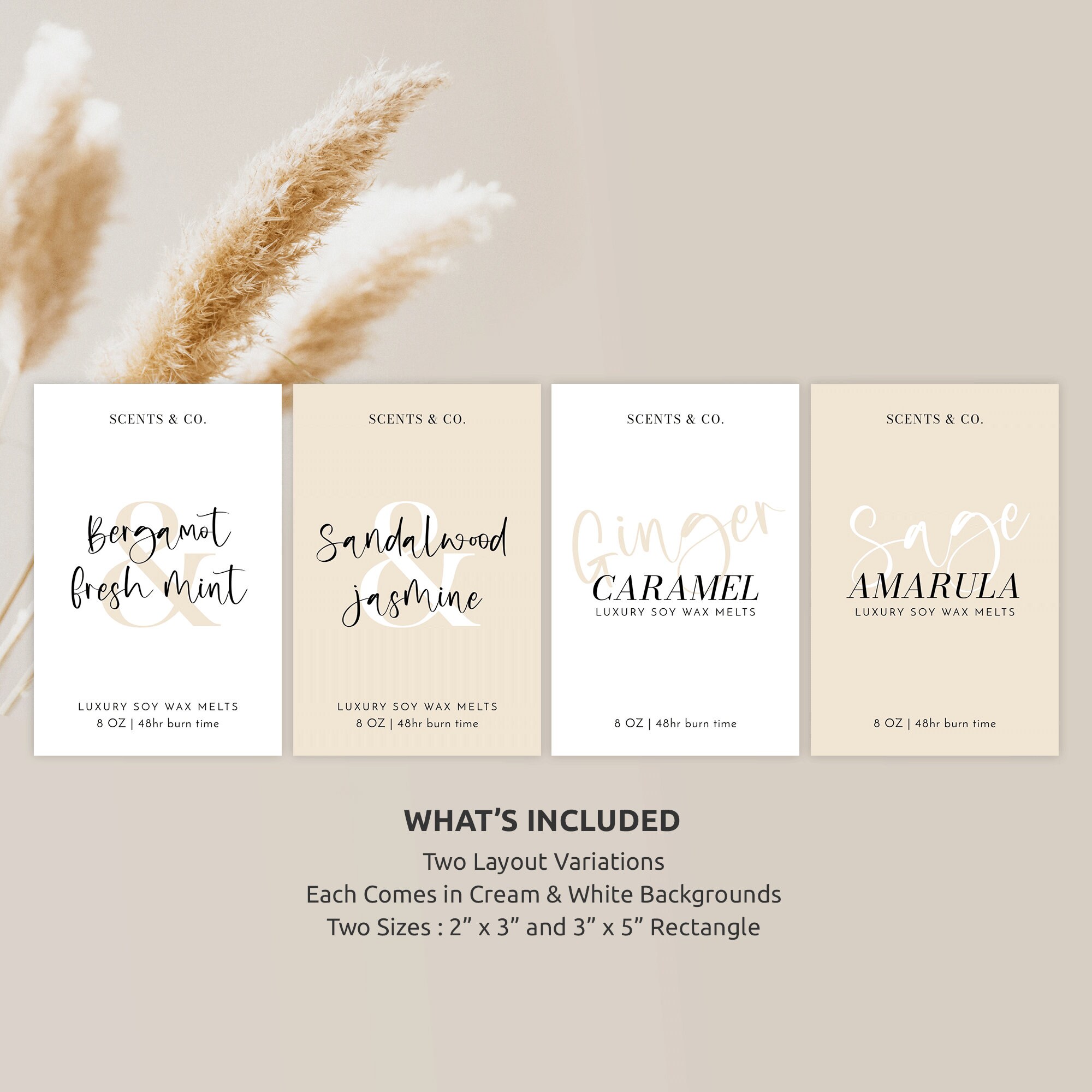 Minimal Clamshell Label Template 2x3 5x3 Wax - Etsy