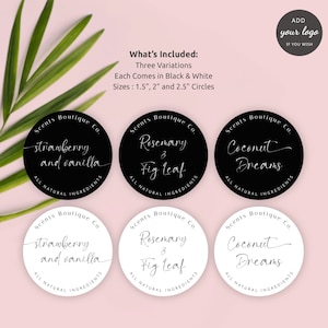 Chic Scent Name Round Labels, Elegant Product Flavor Name Template ...