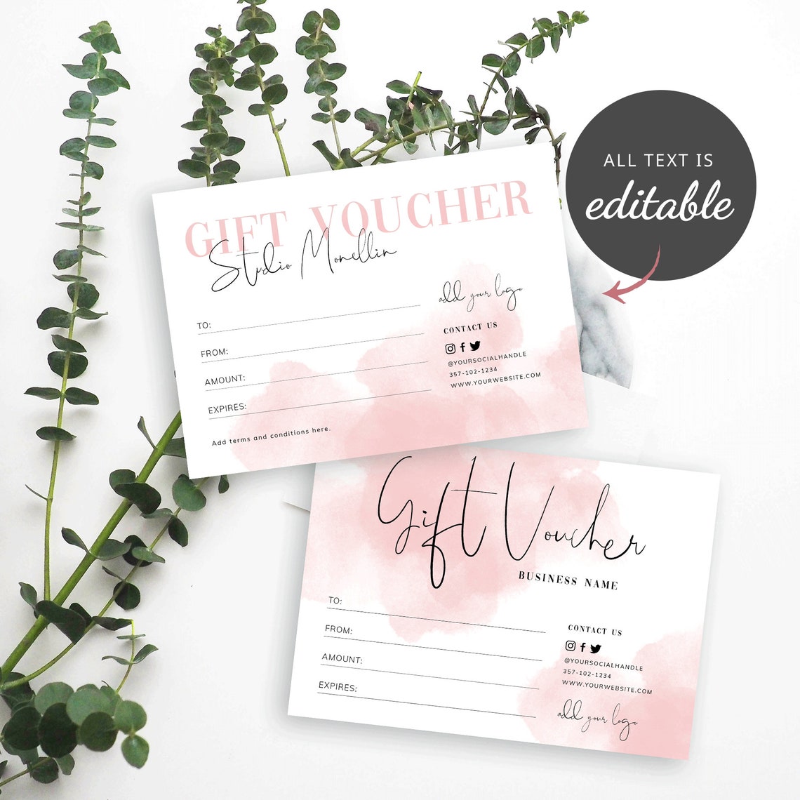 Mother's Day Gift Voucher Design Feminine Gift Card | Etsy