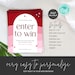 Modern Raffle Sign Template, Custom Feminine Enter to Win 8x10" Poster ...