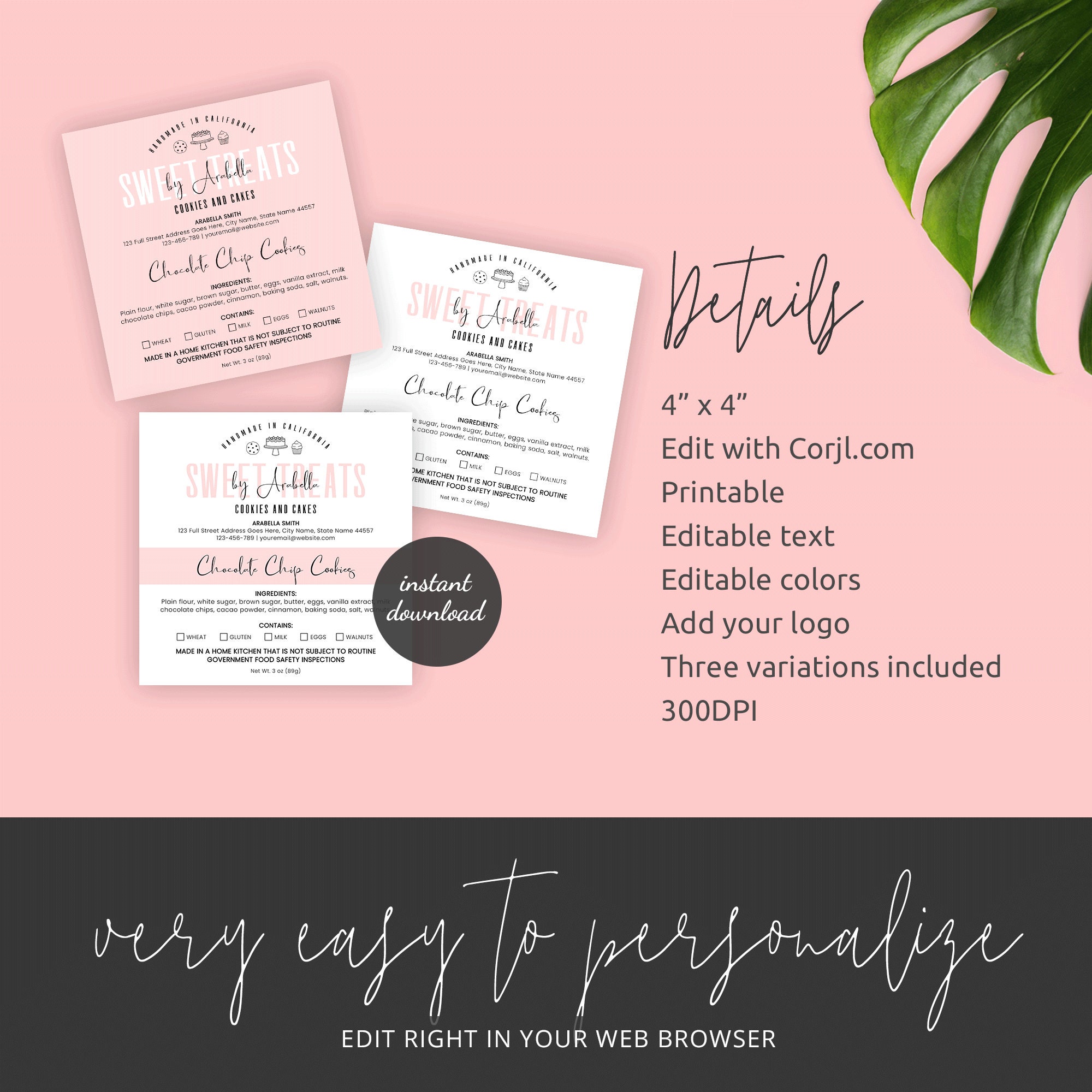 Food License Label Template, Custom Cottage Law Labels Design ...