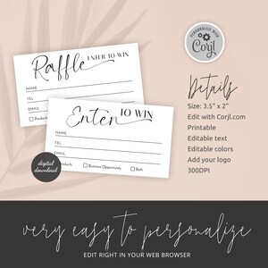 Minimal Enter to Win Template, DIY Raffle Ticket Template, Business ...