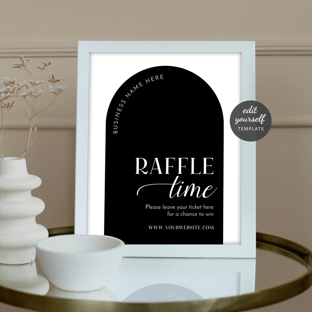 Arch Raffle Sign Design, Custom Enter to Win 8x10" Poster Template ...