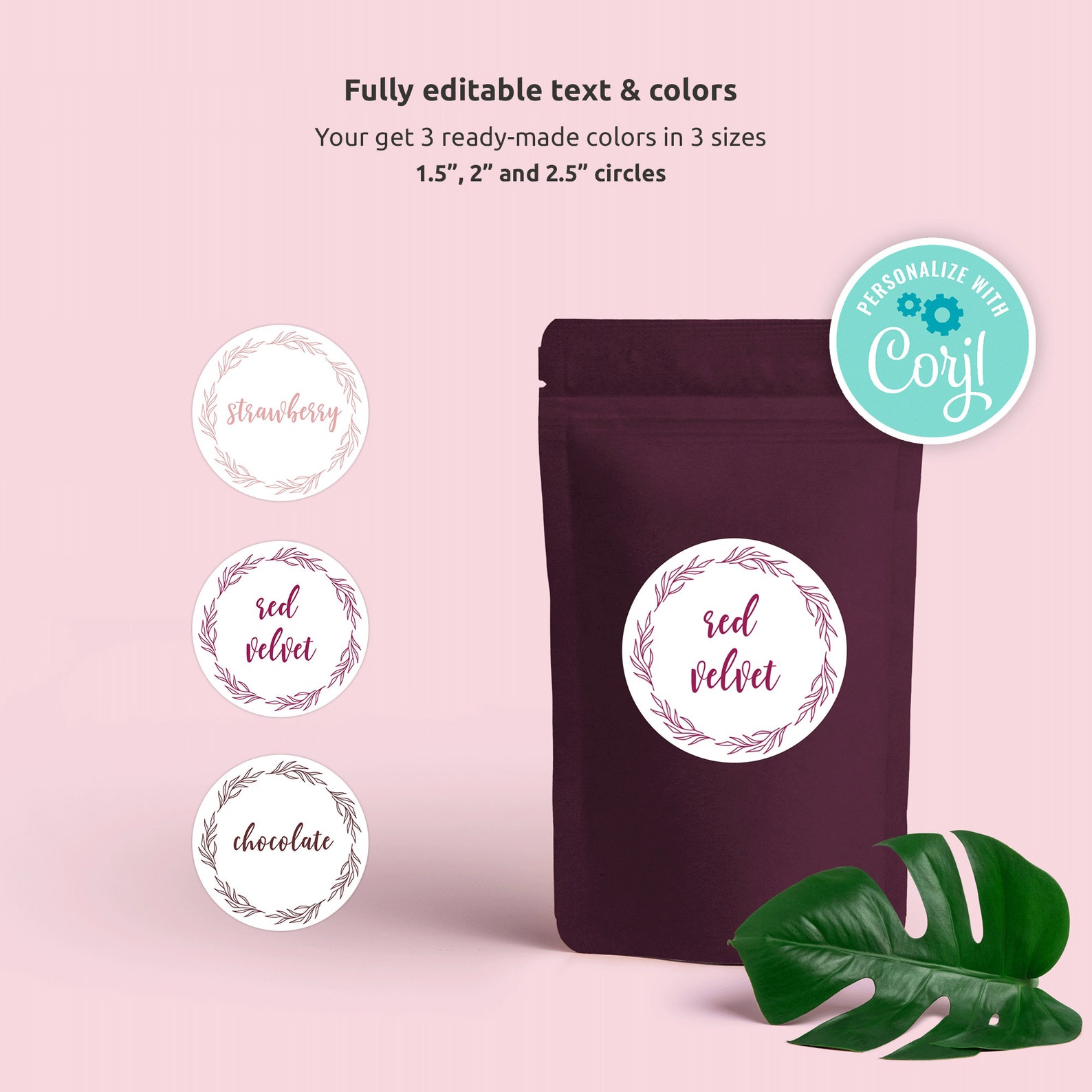 Flavor Circle Labels Template Editable Round Scent Labels | Etsy