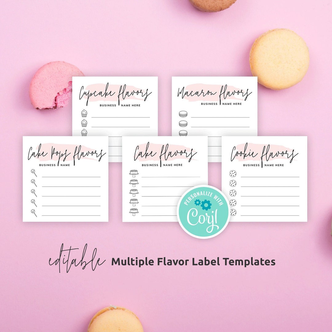 Printable Flavor Labels Template, Editable Flavor Names Labels ...