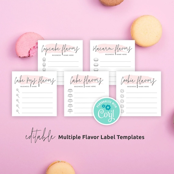 Printable Flavor Labels Template Editable Flavor Names - Etsy