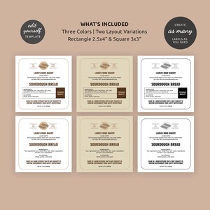 Bread Labels Template, Trendy Beige Cottage Law Sticker Design, DIY ...