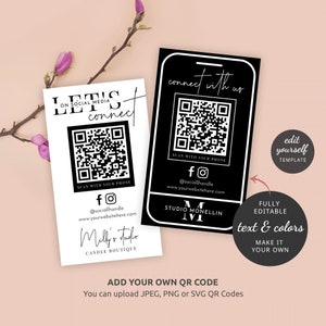Connect With Us QR Code Business Cards, Minimalist Social Media Cards ...