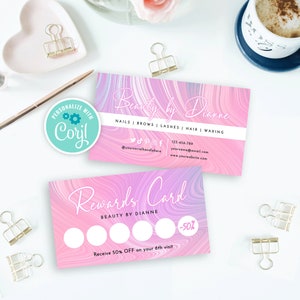 DIY Rewards Card Printable Beauty Loyalty Cards Template - Etsy