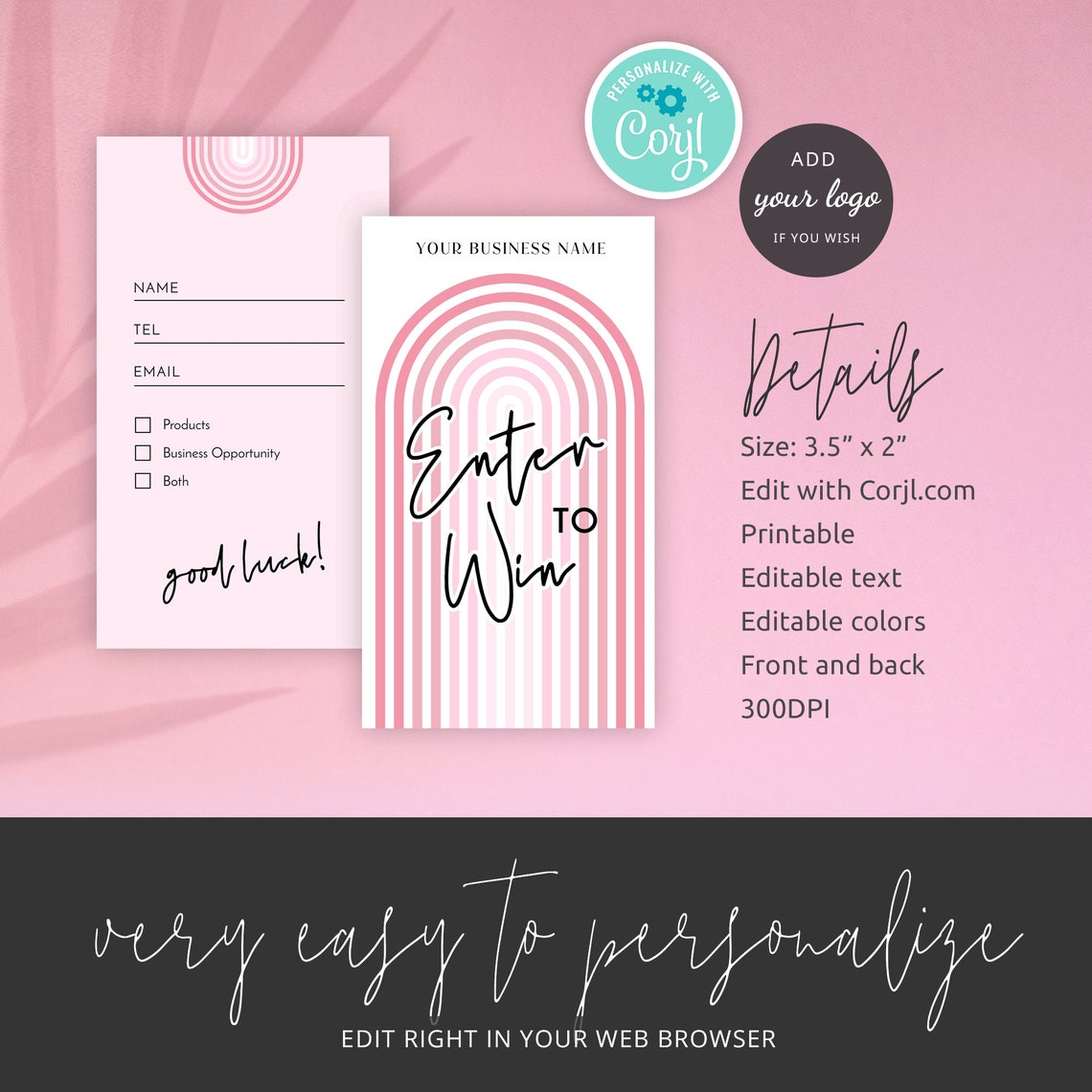 Retro Pink Raffle Tickets Template Editable Enter to Win - Etsy