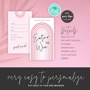 Retro Pink Raffle Tickets Template, Editable Enter to Win Tokens ...