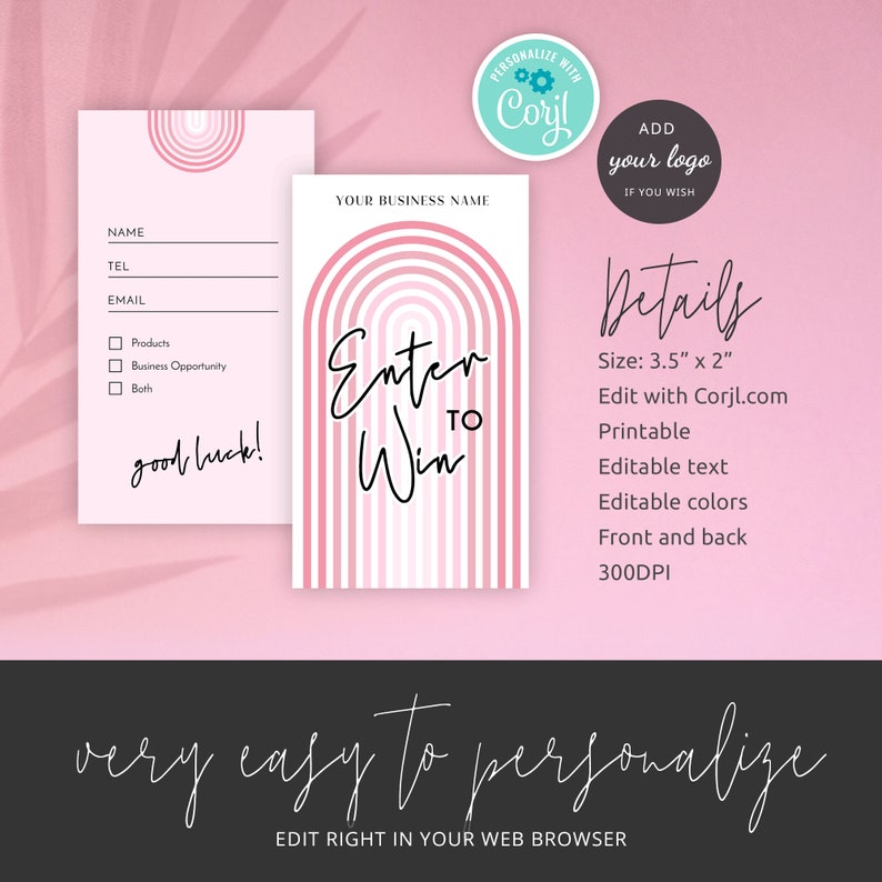 Retro Pink Raffle Tickets Template Editable Enter to Win - Etsy