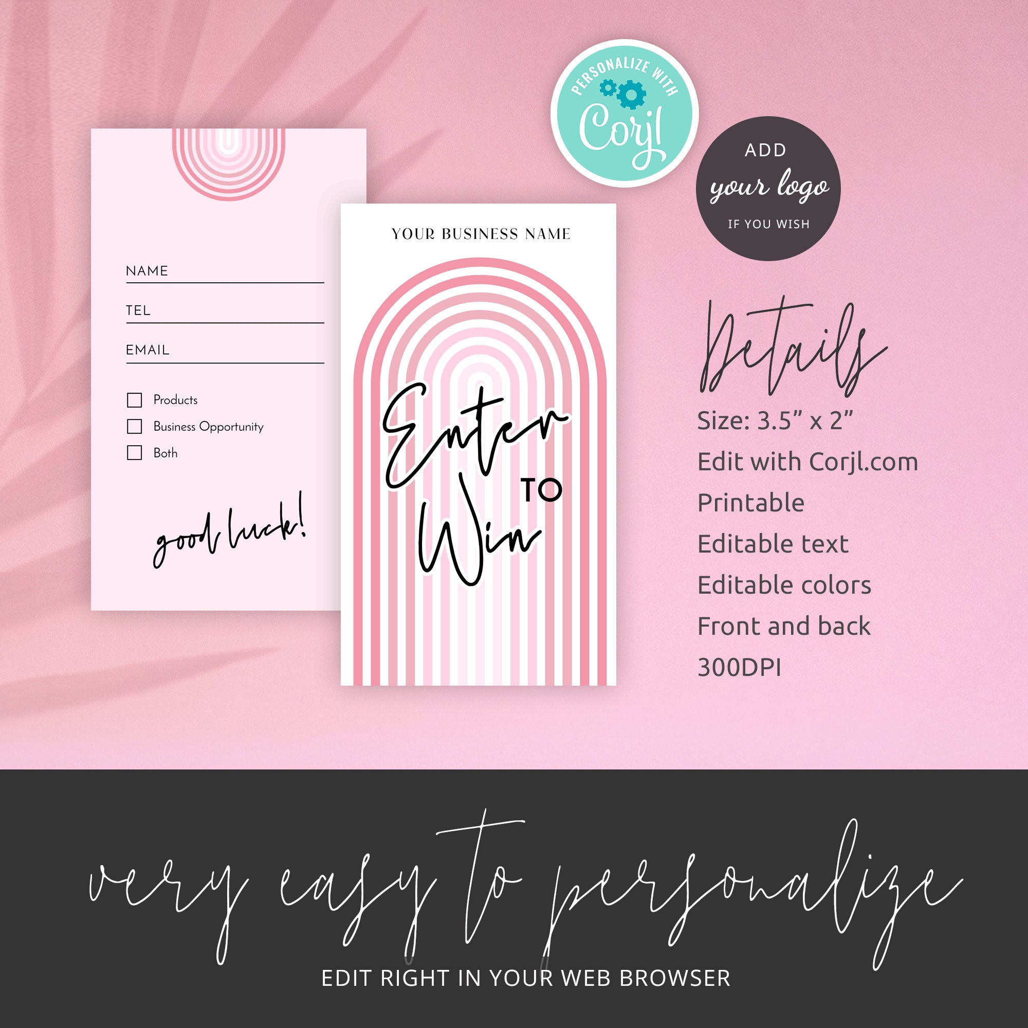 Retro Pink Raffle Tickets Template Editable Enter to Win - Etsy