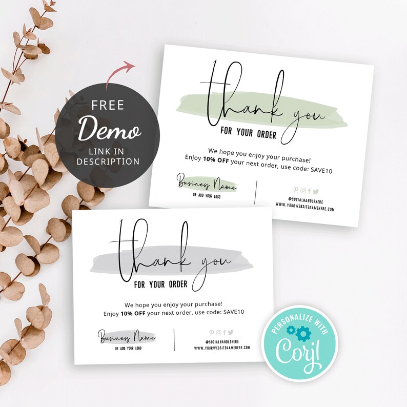 Business Thank You for Order Template Editable Thank You | Etsy