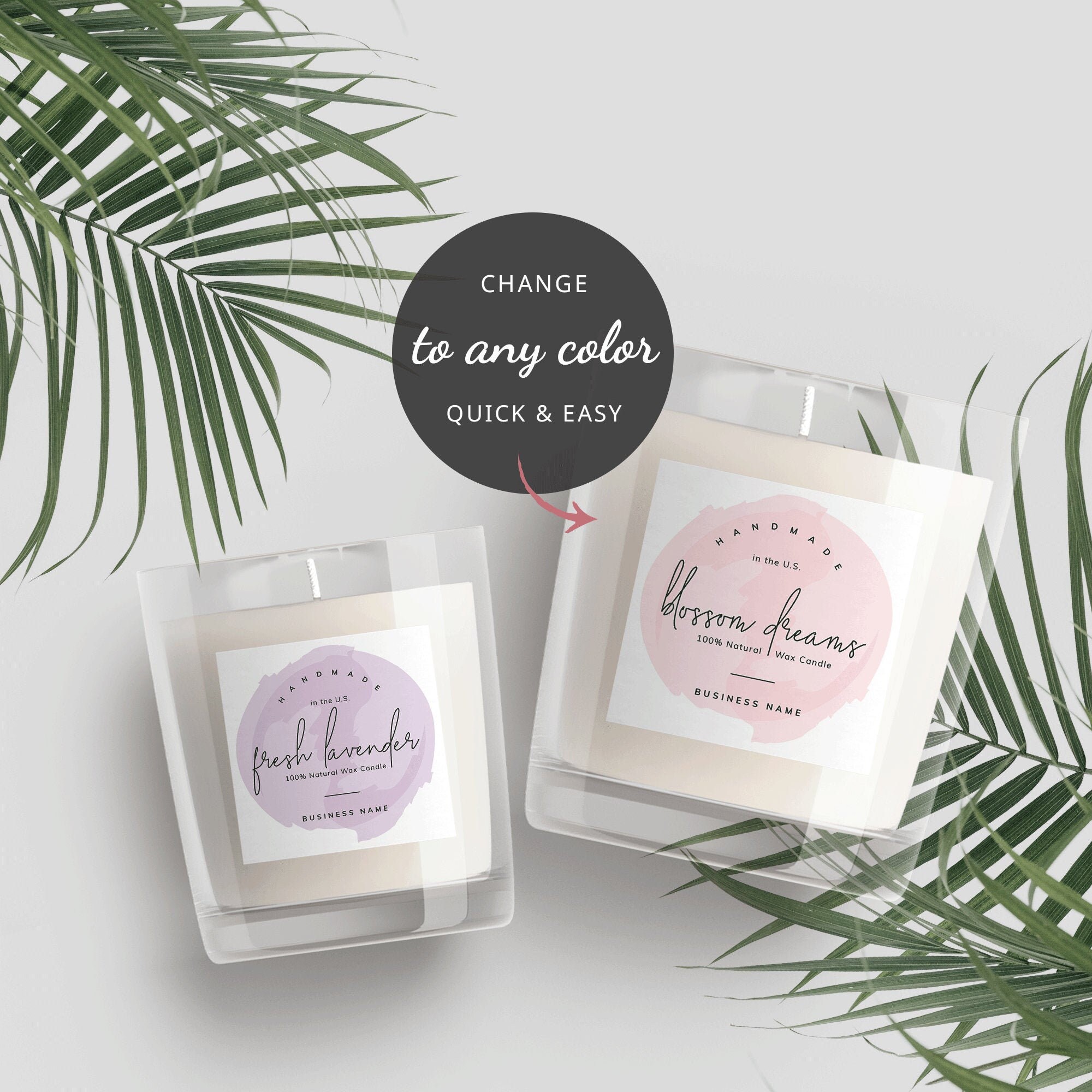 Watercolor Label Template Editable Candle Label Customizable | Etsy