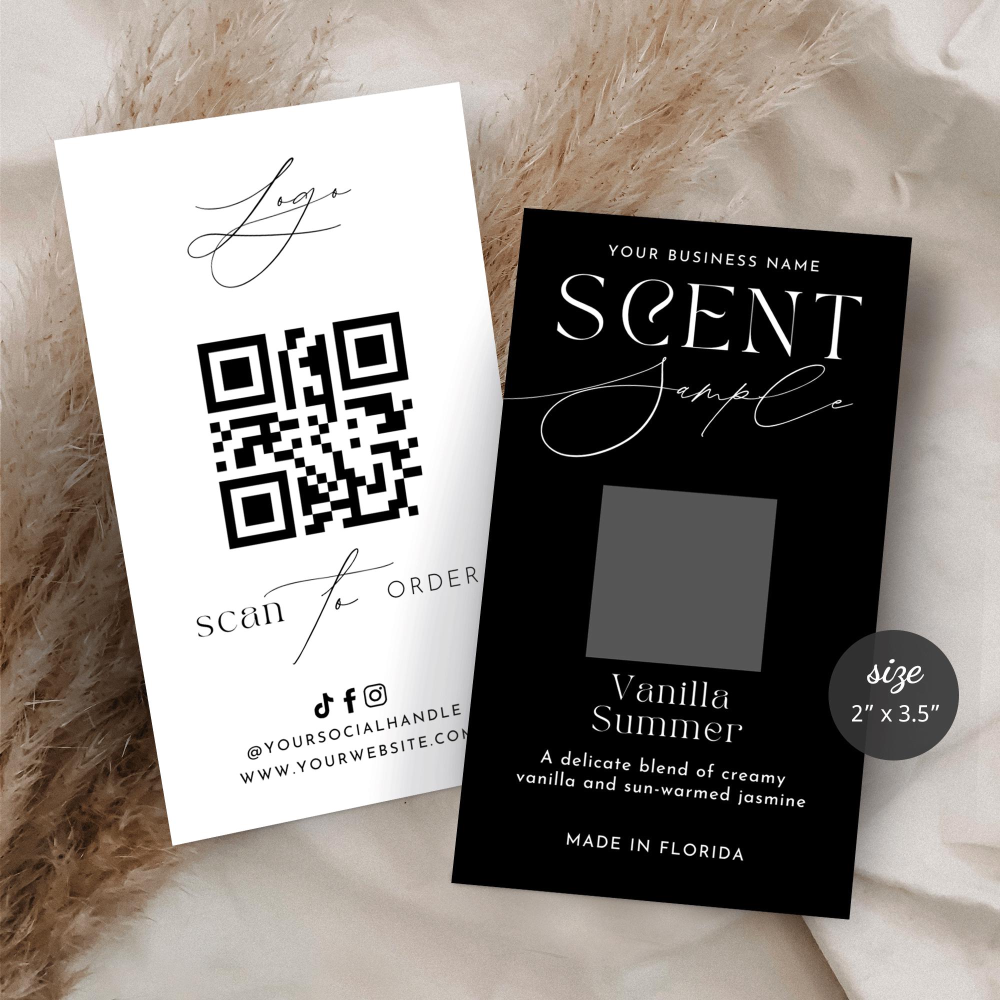 Candle Scent Sample Canva Template, Custom Fragrance Tester Cards ...