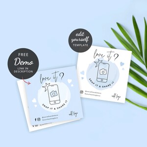 Love It Snap It Share It Template, Editable Snap and Share Cards ...