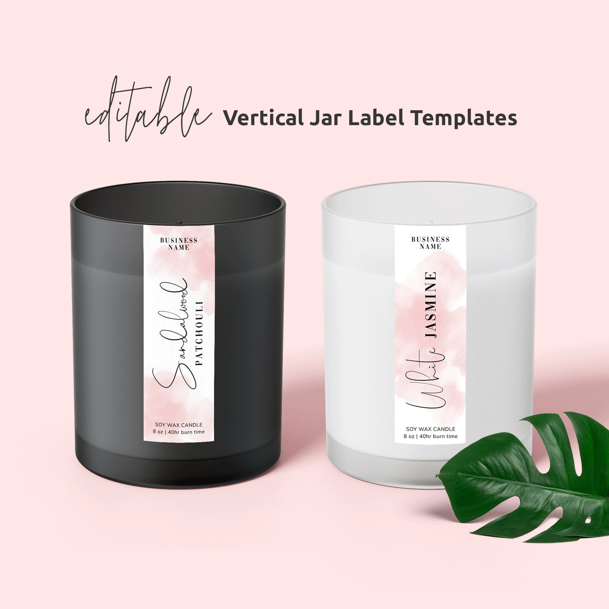 DIY Thin Label Template, Editable Product Jar Branding Kit, 3x1 and 3 ...