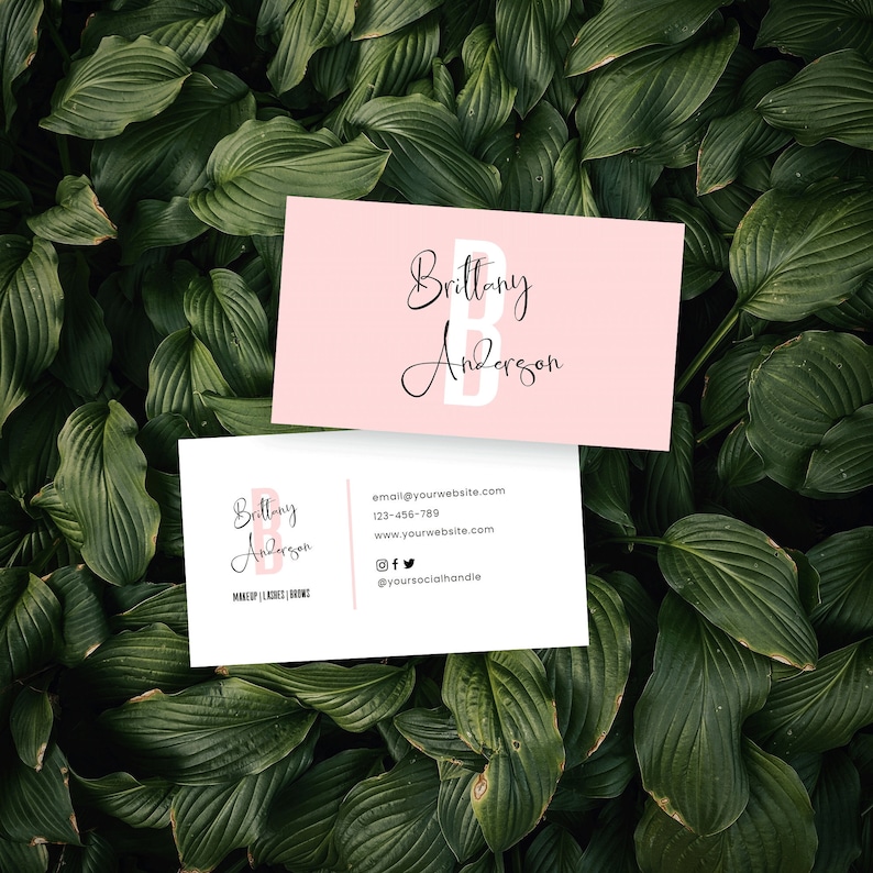Business Cards Template Feminine Beauty Card Design - Etsy