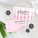 Retro Pink Business Card Template, Custom Lashes Calling Cards Trendy ...